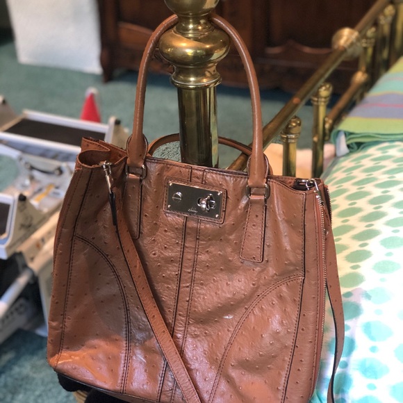 Milly | Bags | Milly Ostrich Leather Tote Bag | Poshmark